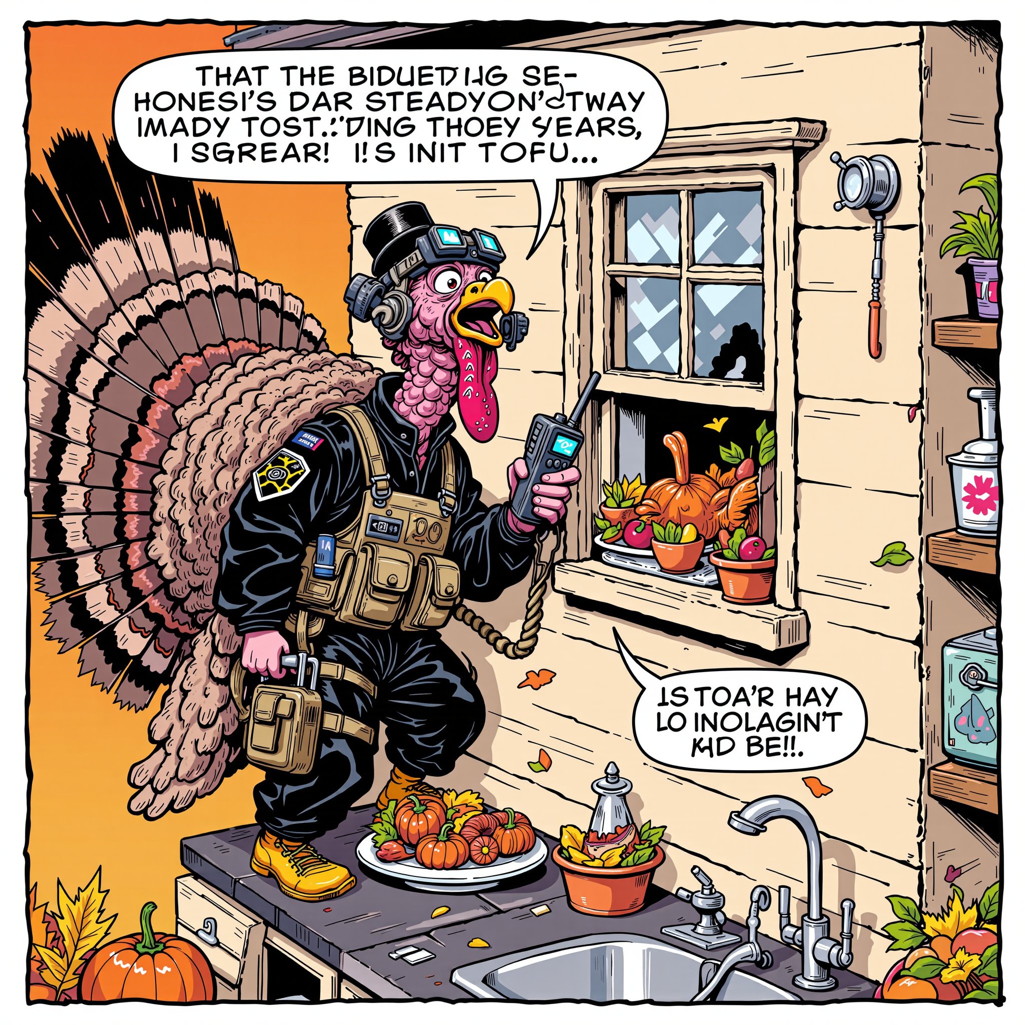 "Illustrate a turkey dressed i | image created by zDKZ | Tensor.Art