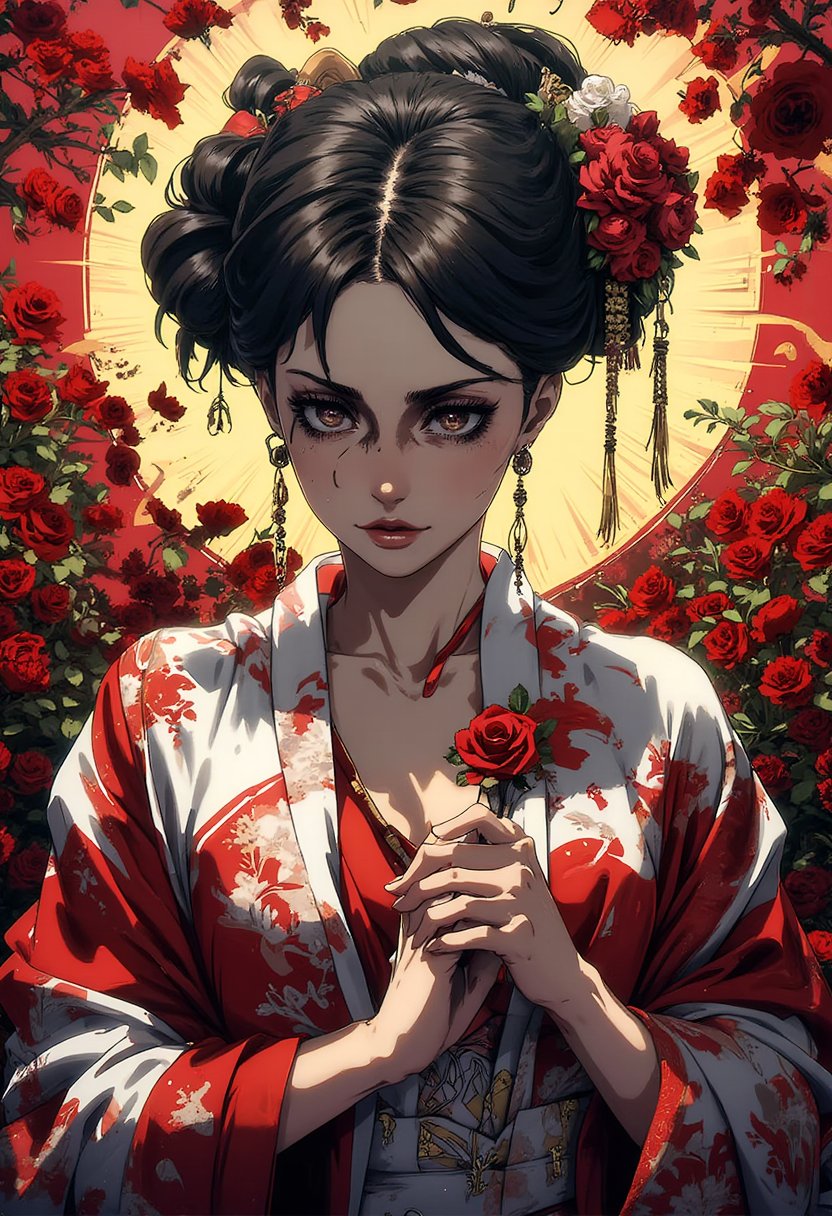painting of a beautiful Geish | image created by The Vagrant Dead ...