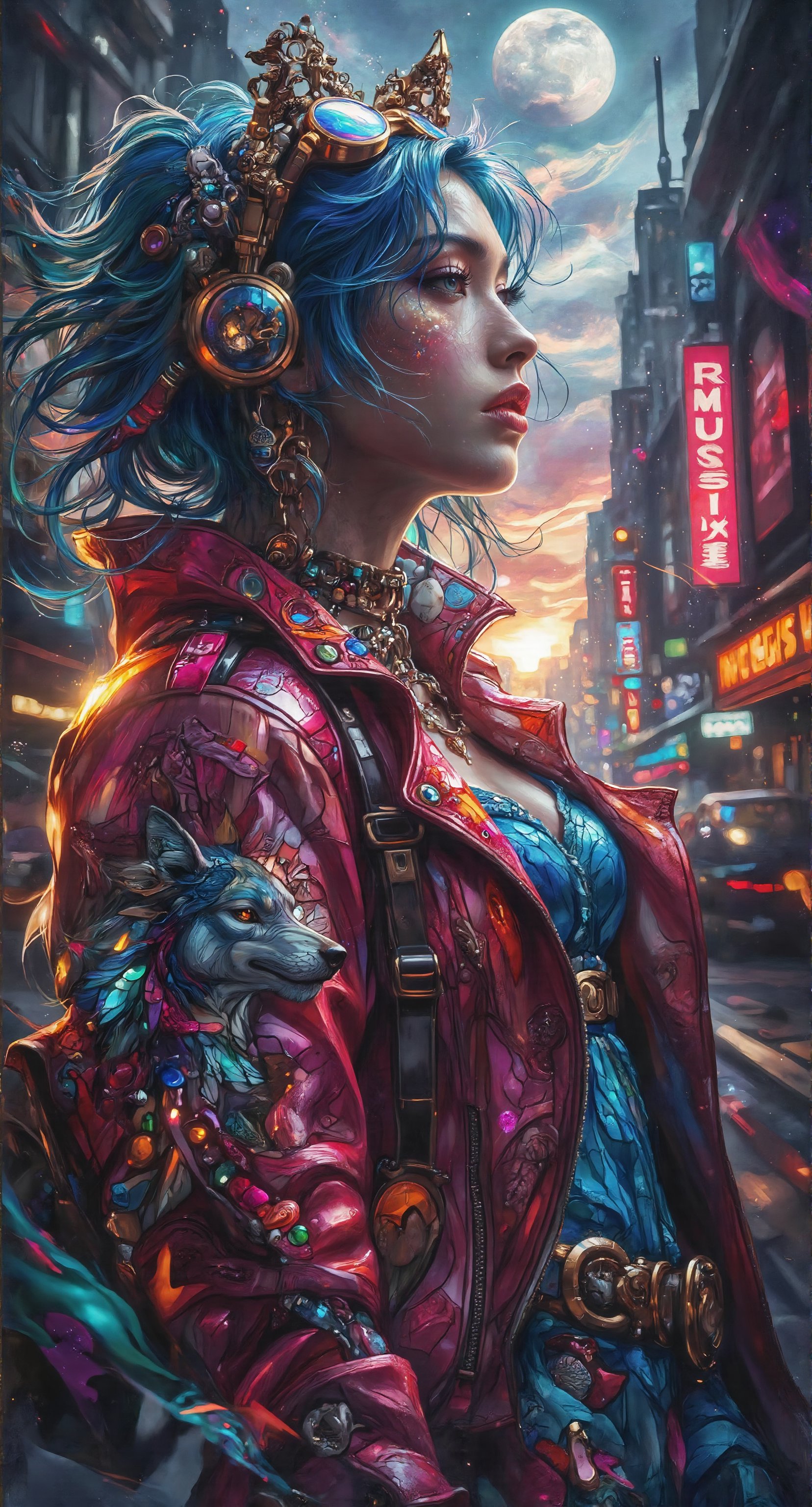 A gritty cyberpunk cityscape a | image created by ZloyOrk | Tensor.Art