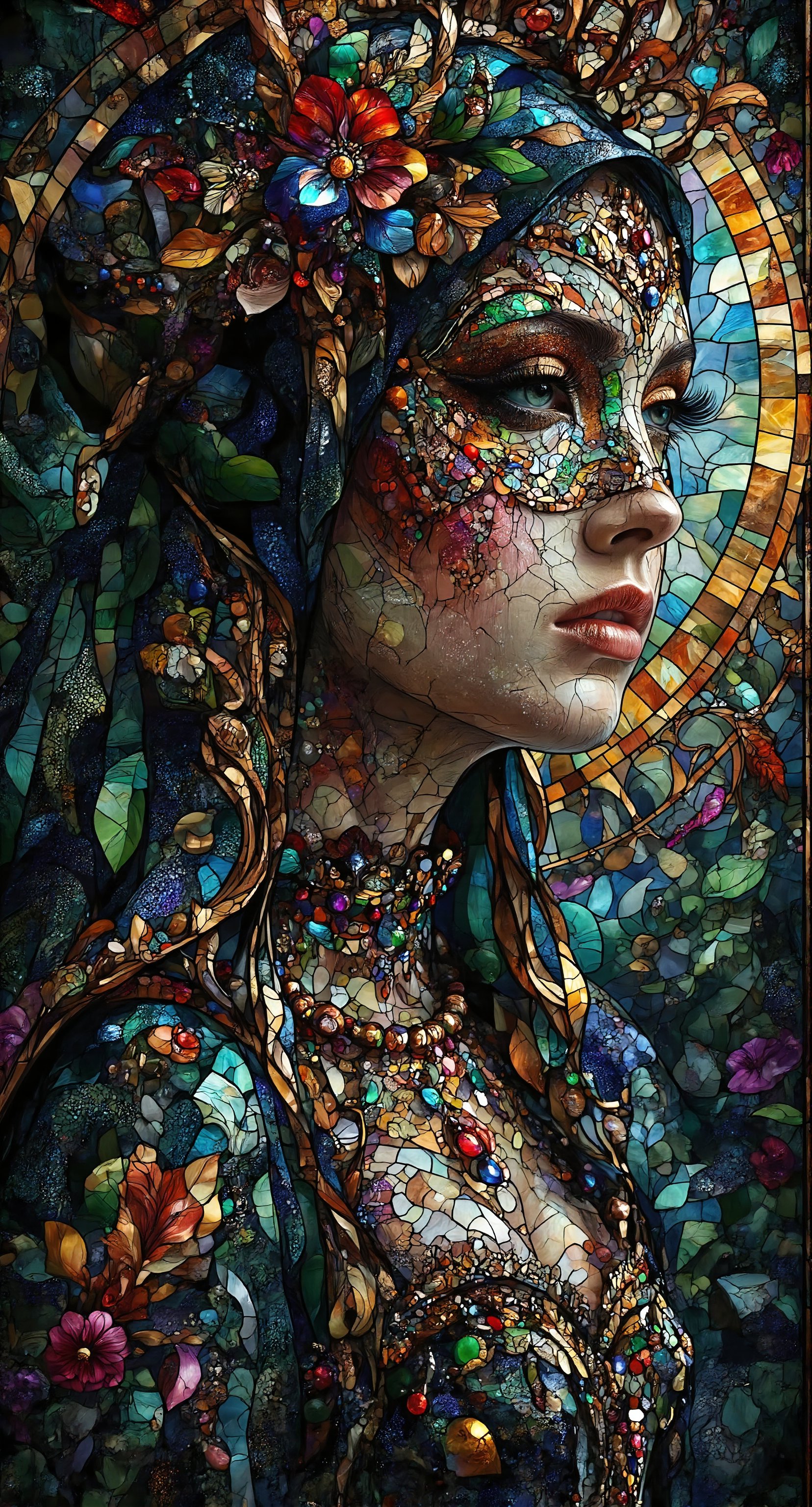 A stunning stained glass artwo | image created by ZloyOrk | Tensor.Art