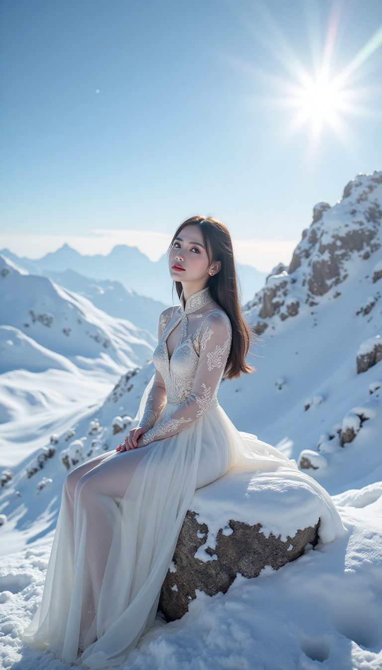 Daily Theme: Snow Mountain | image created by LocalGhost | Tensor.Art