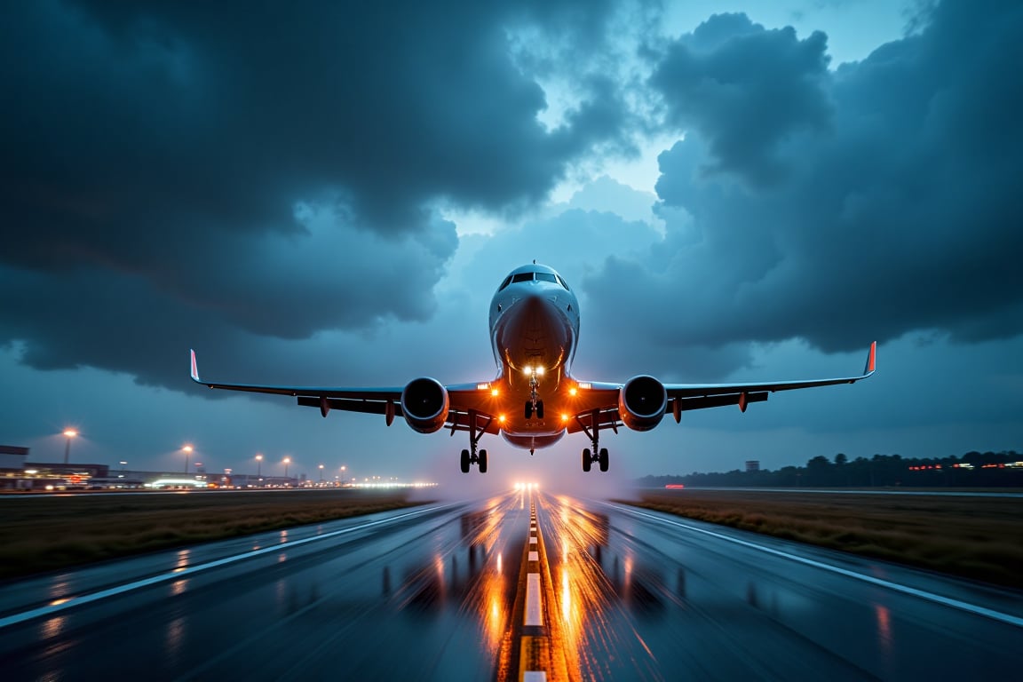 air plane take off | image created by user_749778832046810629 | Tensor.Art