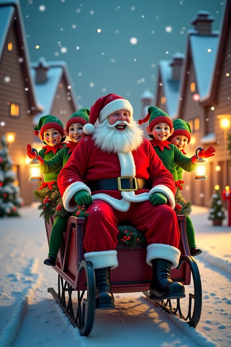 Santa Claus in a Sleigh Ride w | image created by PixelAura | Tensor.Art