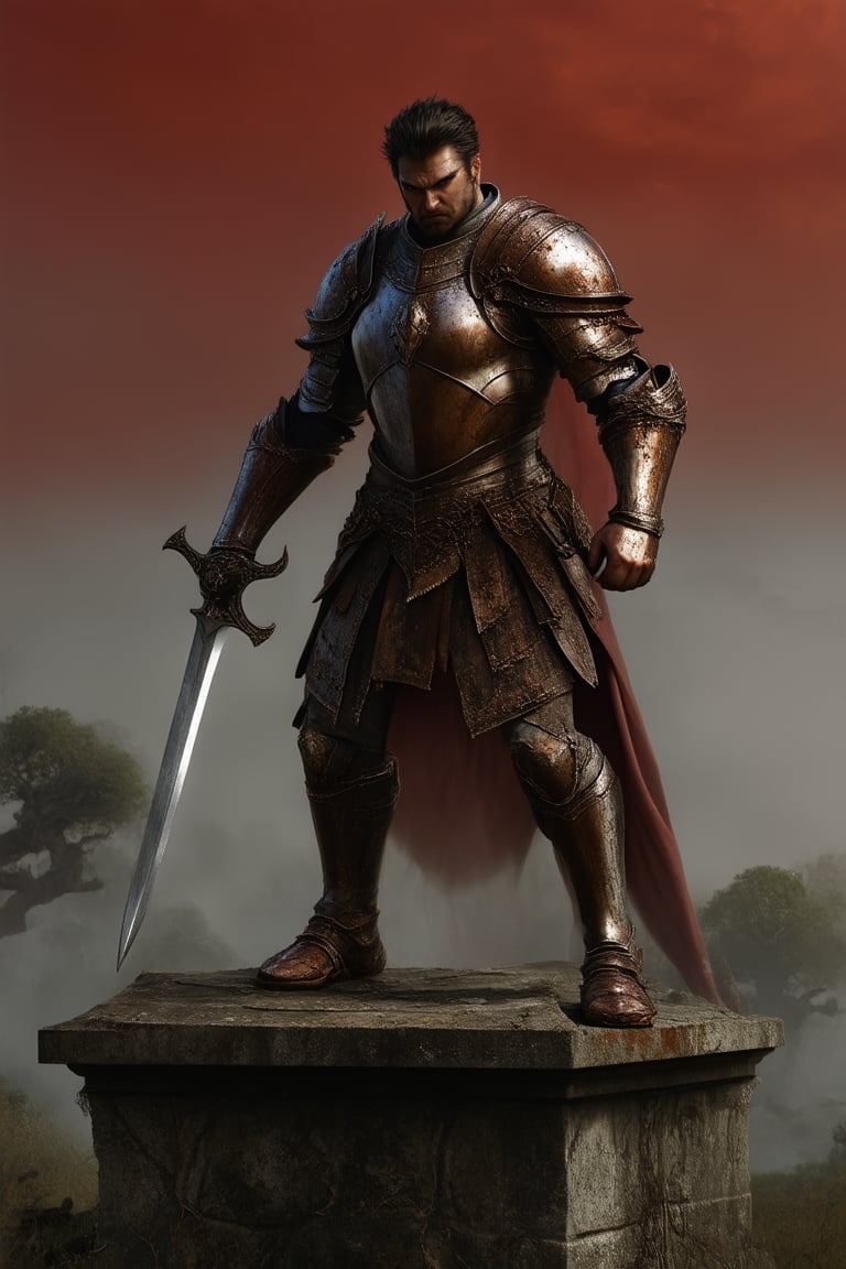 A majestic warrior stands atop | image created by Ms. Adam Waelchi ...