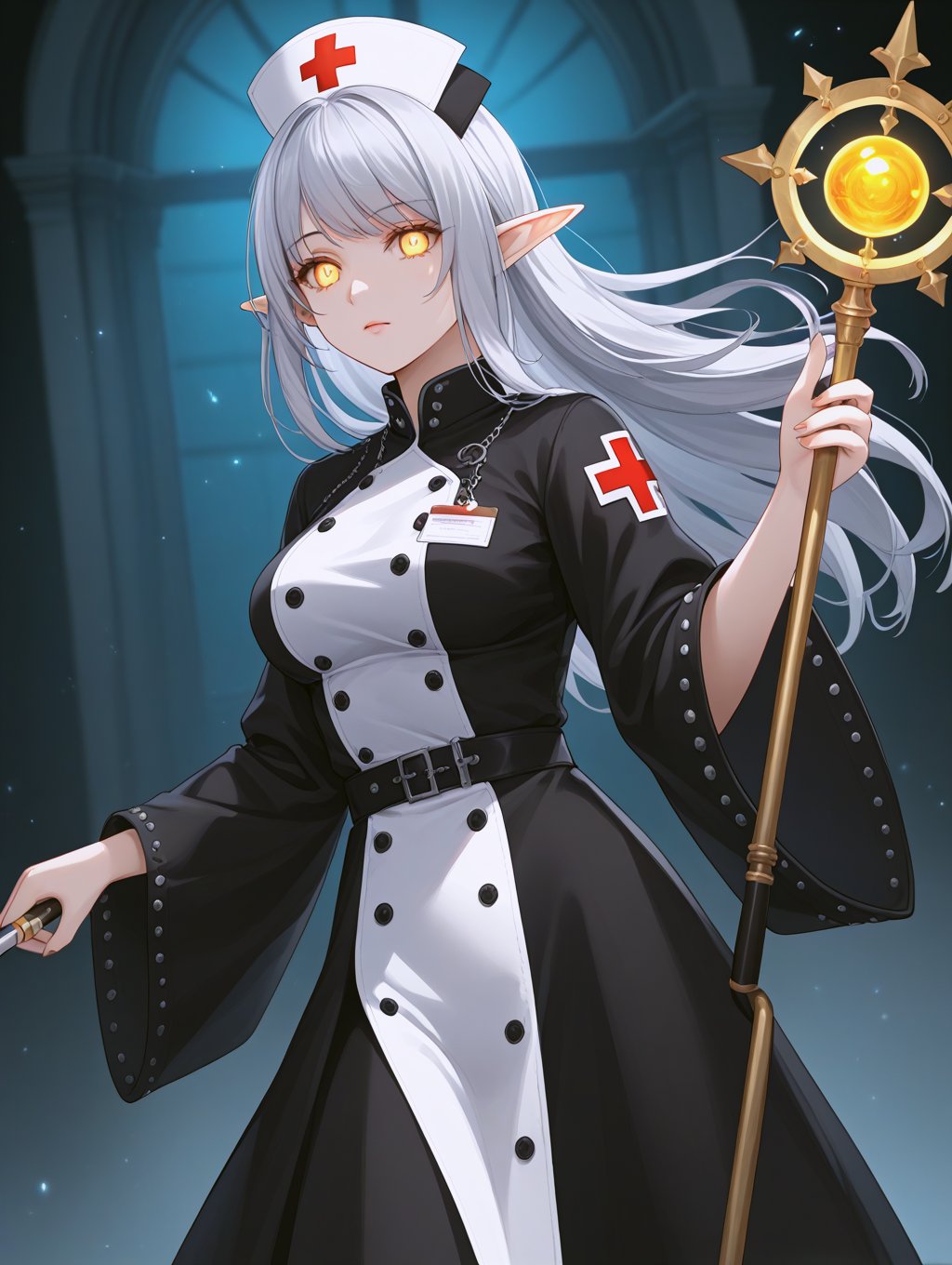 The nurse is an elf with long, | image created by user ...
