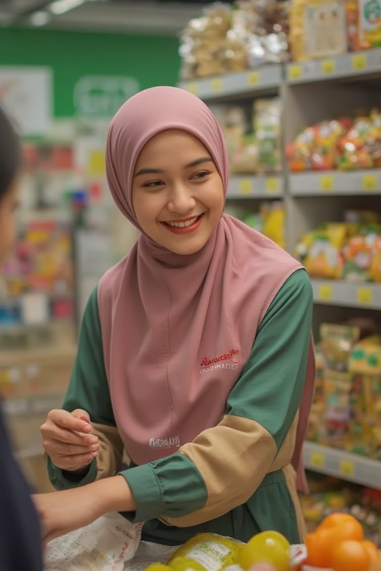 Cashier Hijab Girls | image created by DagerDW | Tensor.Art