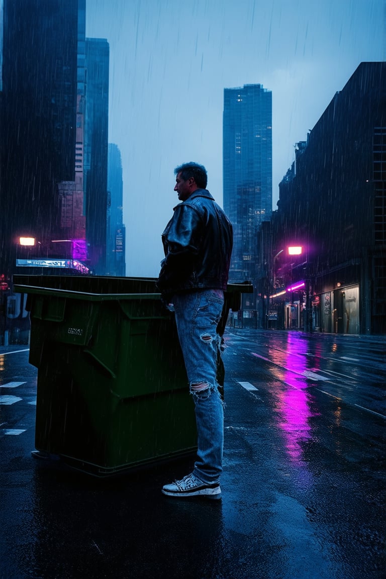 A gritty cityscape at dusk, ne | image created by DaveClove | Tensor.Art