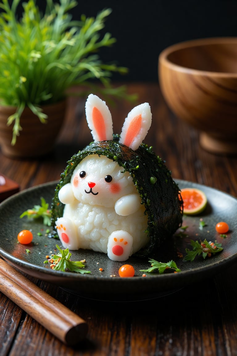 A meticulously crafted onigiri | image created by maaa | Tensor.Art