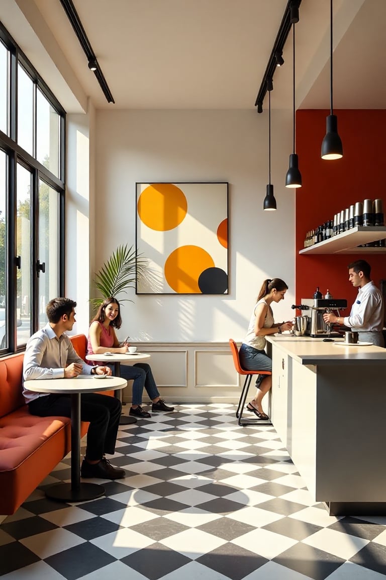 A Bauhaus-style interior of a | image created by user ...