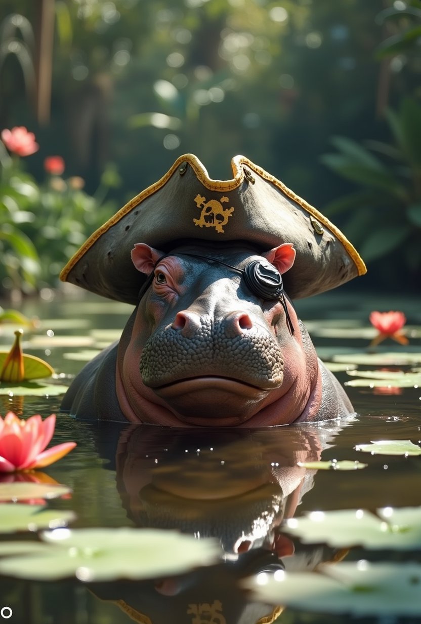 Hippo Pirate | image created by TT210 | Tensor.Art