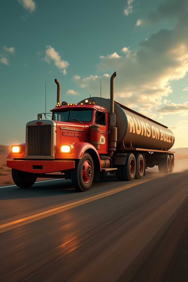 18 wheeler old 1950s oil tanke | image created by andux | Tensor.Art