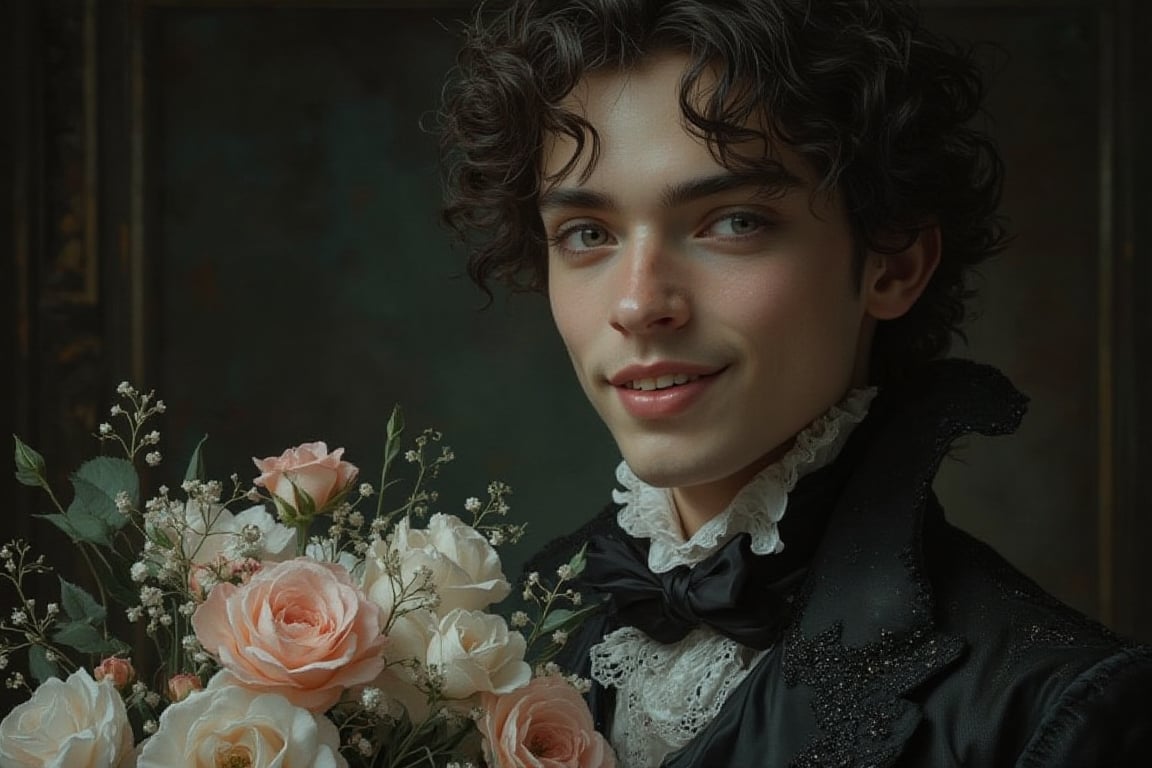 Close-up portrait of a young, | image created by Poloniya | Tensor.Art