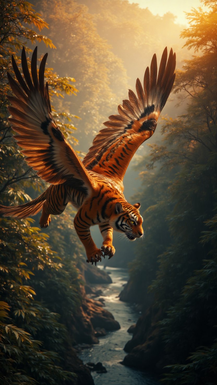 When Tiger And Eagle Become Hy | image created by Artiflexial | Tensor.Art