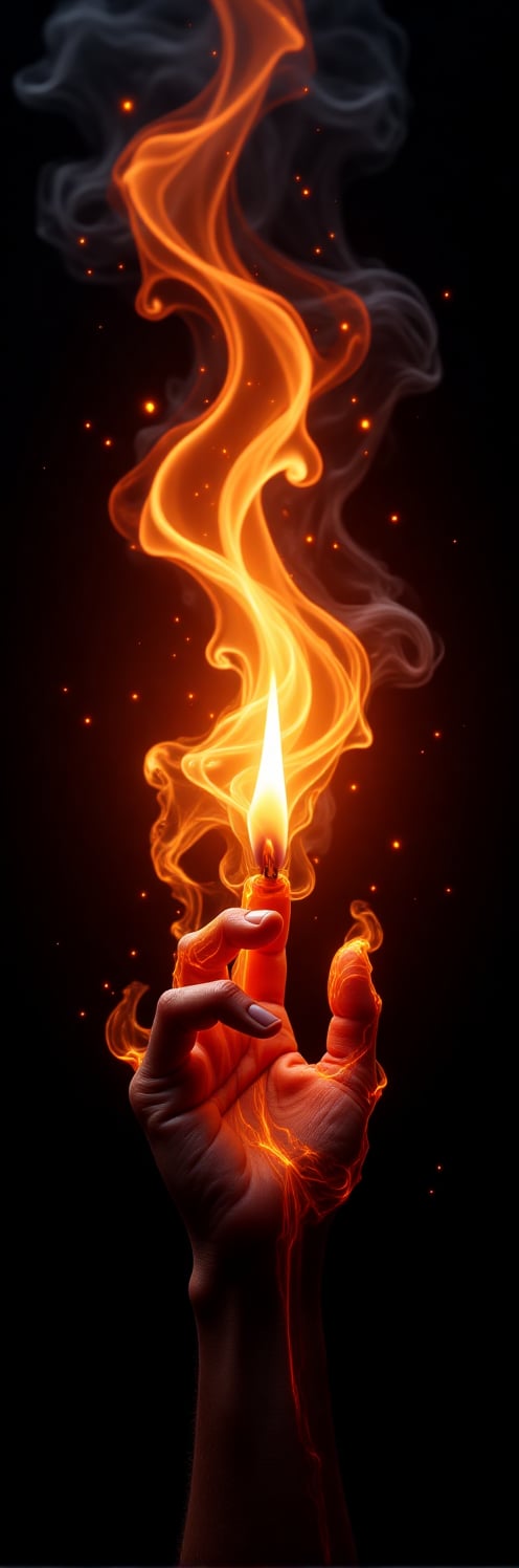 Fire coming out from index fin | image created by Lucifer Morning Star ...