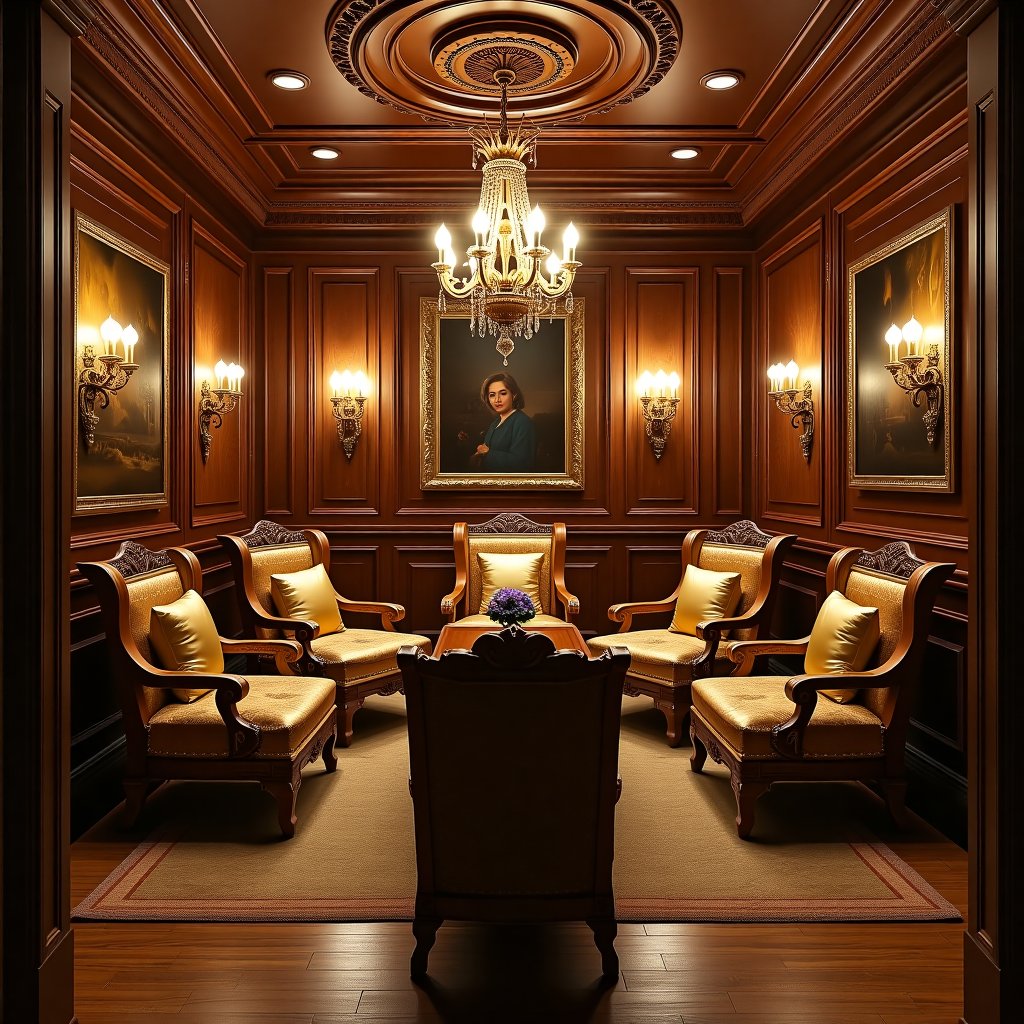 A luxurious living room. Carve | image created by Lucifer Morning Star ...