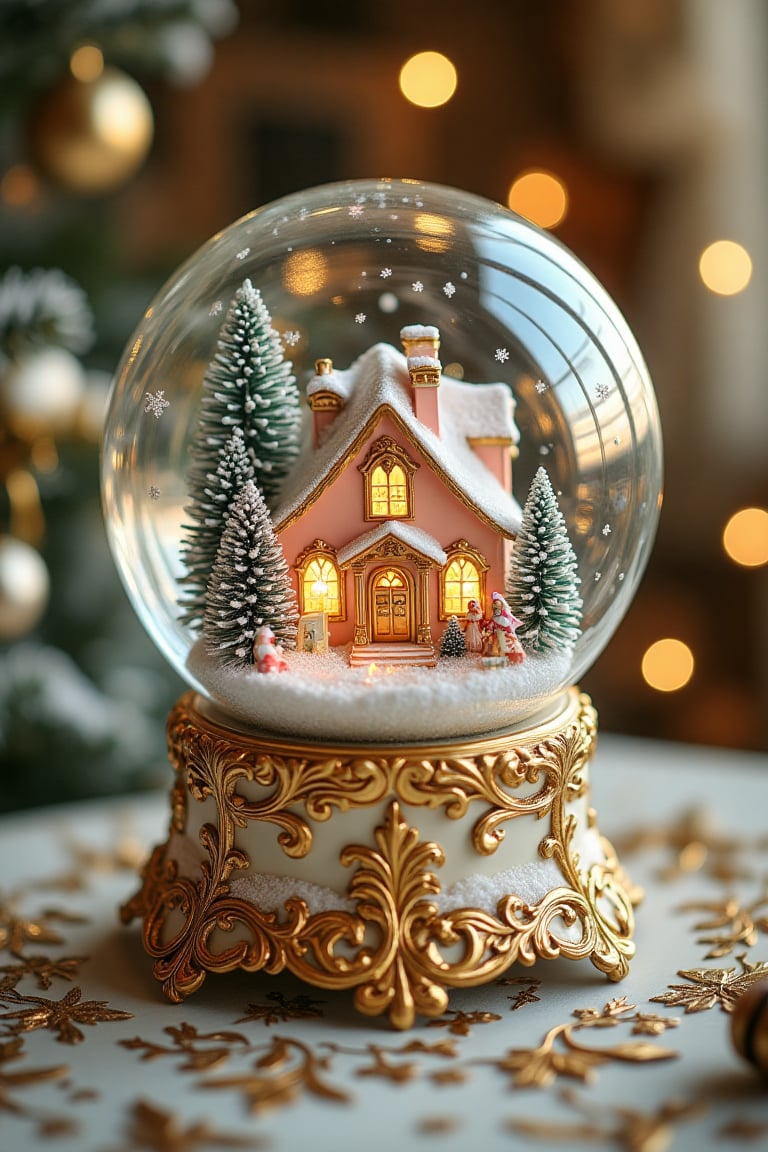 A luxurious Christmas snow glo | image created by Orked Orked | Tensor.Art