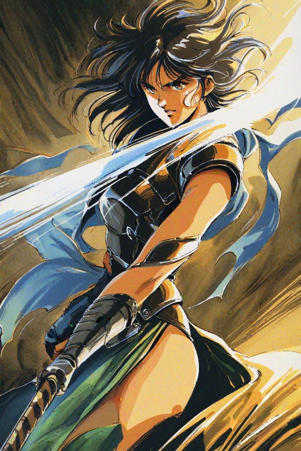 A fierce and determined warrio | image created by AI MSS COMIC | Tensor.Art