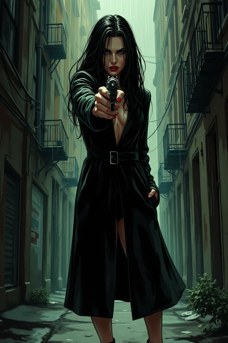 A sultry, raven-haired femme f | image created by noahmoresecrets ...