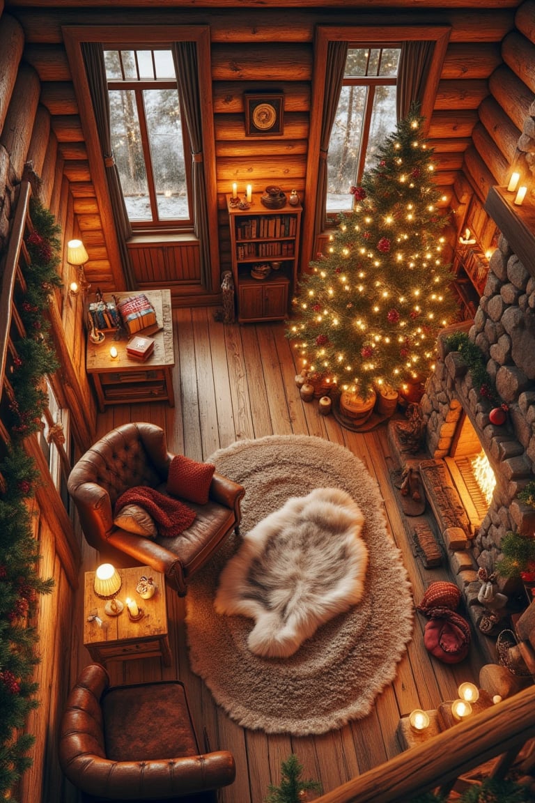rustic winter lodge style: an | image created by Hellgy | Tensor.Art
