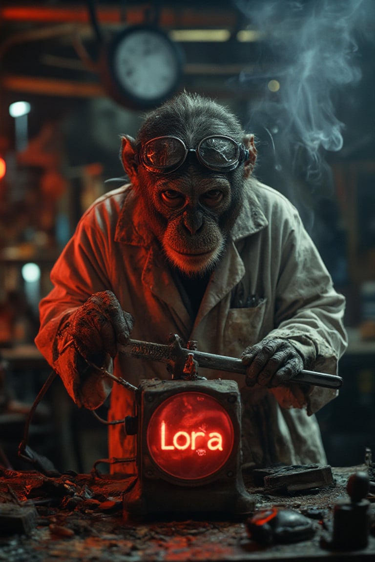 Industrial lab setting: A worn | image created by ~DW~ | Tensor.Art