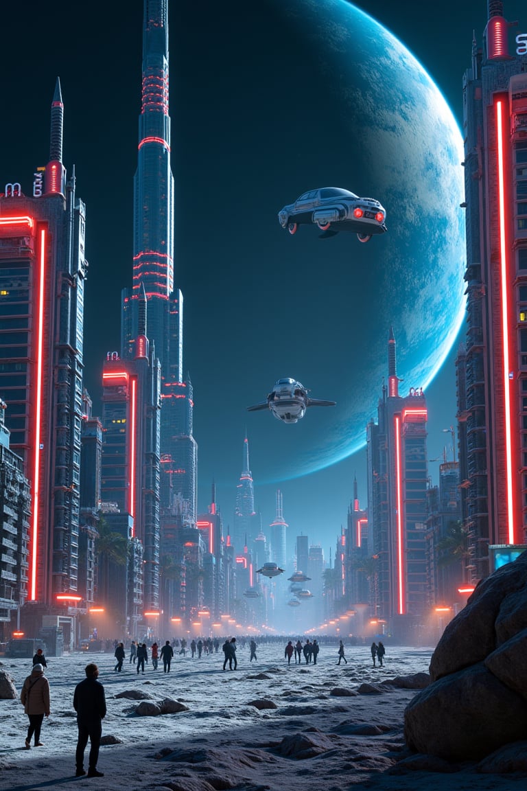 A futuristic city on the moon | image created by Millie | Tensor.Art