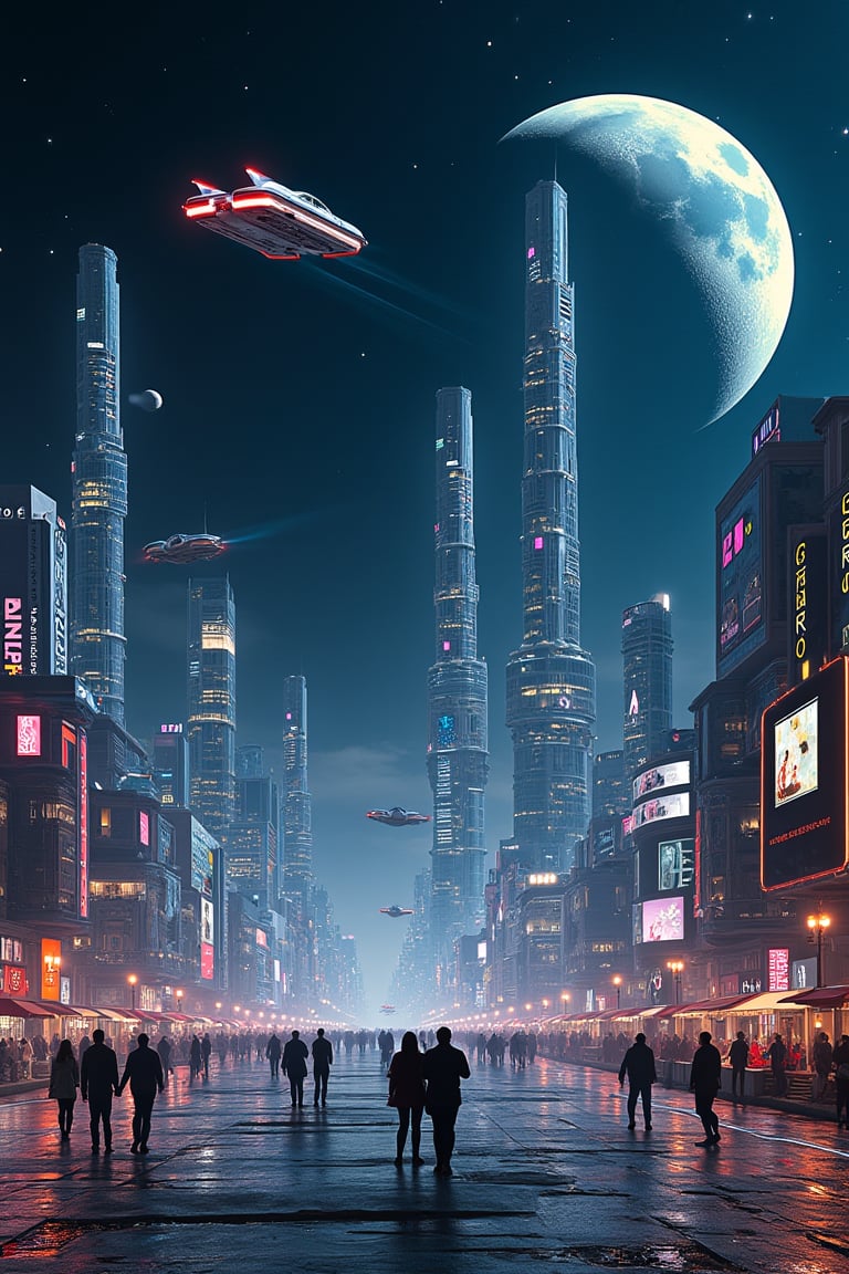 A futuristic city on the moon | image created by Millie | Tensor.Art