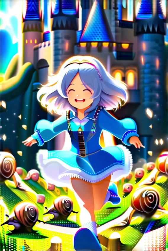 Anime lady's cute face, silver | image created by user ...