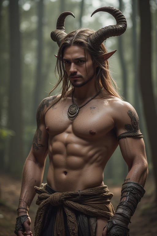 Mythical figure of a satyr you | image created by Dud@ | Tensor.Art