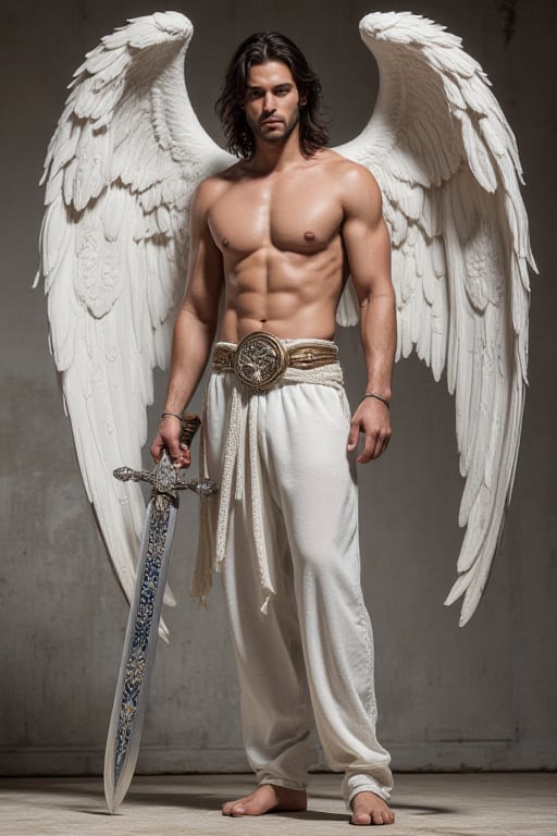 "A powerful angelic warrior st | image created by Dud@ | Tensor.Art