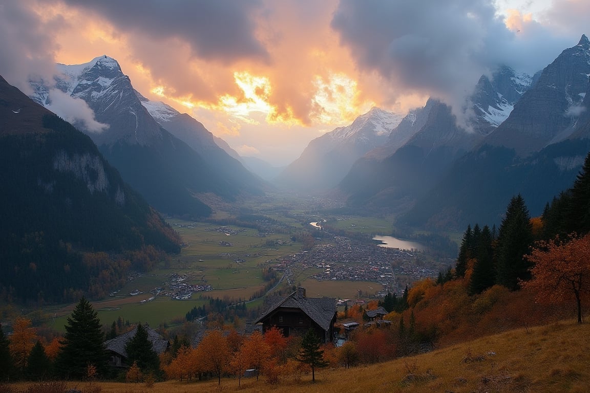 Alpine valley | image created by Cluster | Tensor.Art