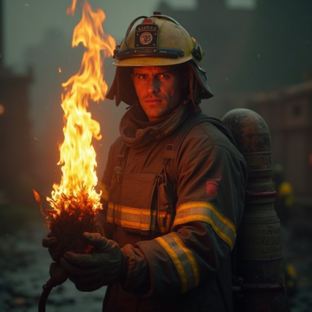 Firefighter | image created by Dom's Art | Tensor.Art