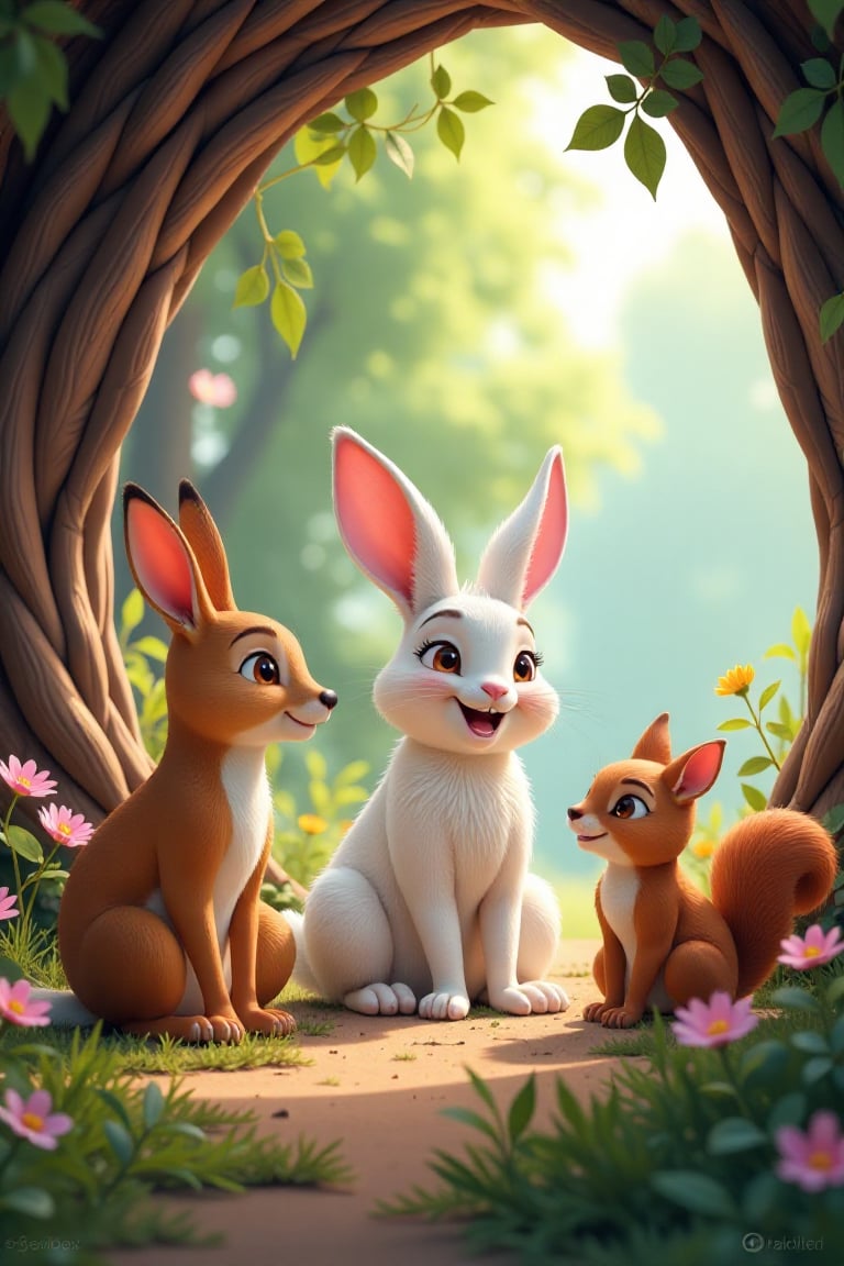 rabbit with family | image created by user_781378401092225218 | Tensor.Art