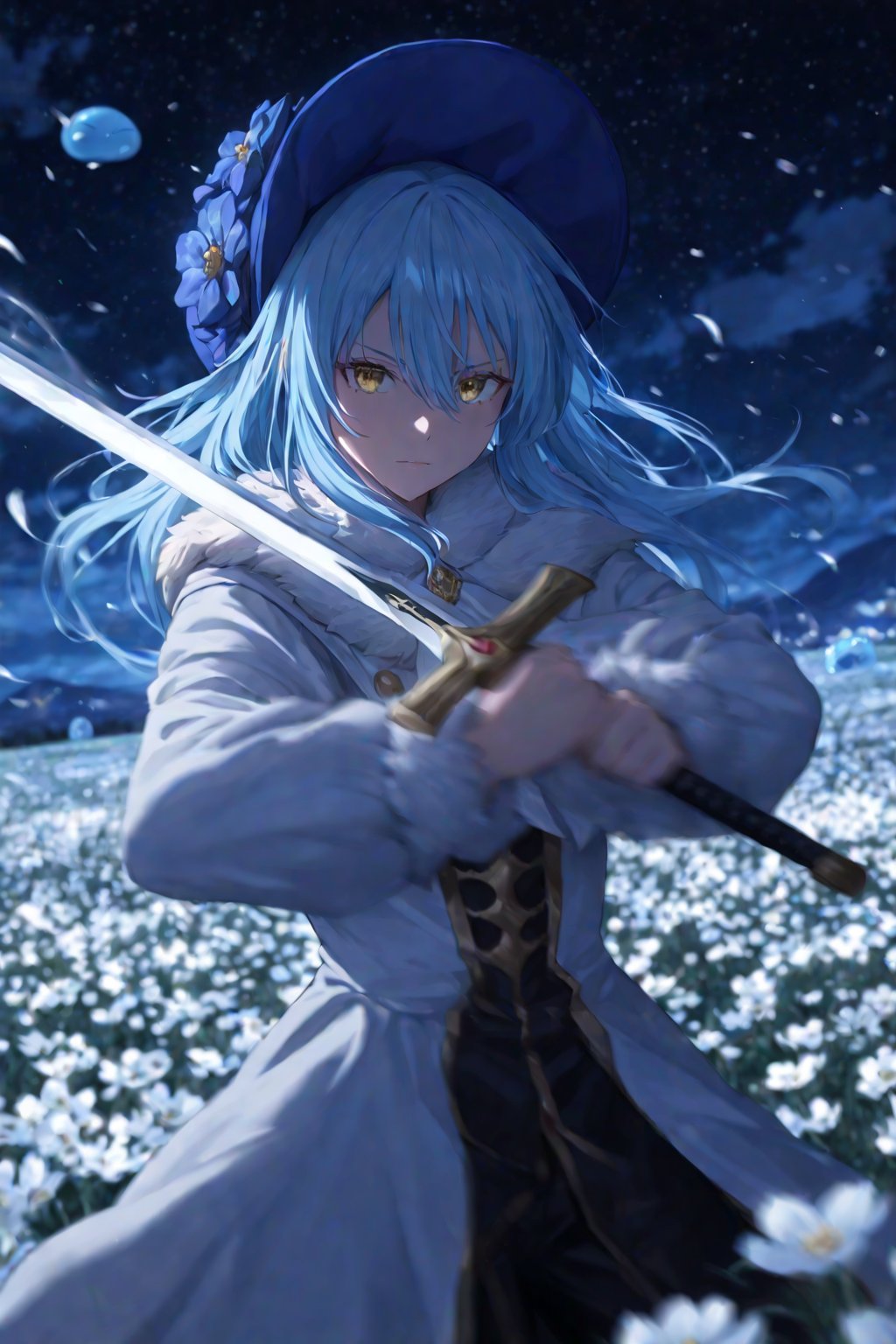 Cute Rimuru Sword Training | image created by Angry_AI | Tensor.Art