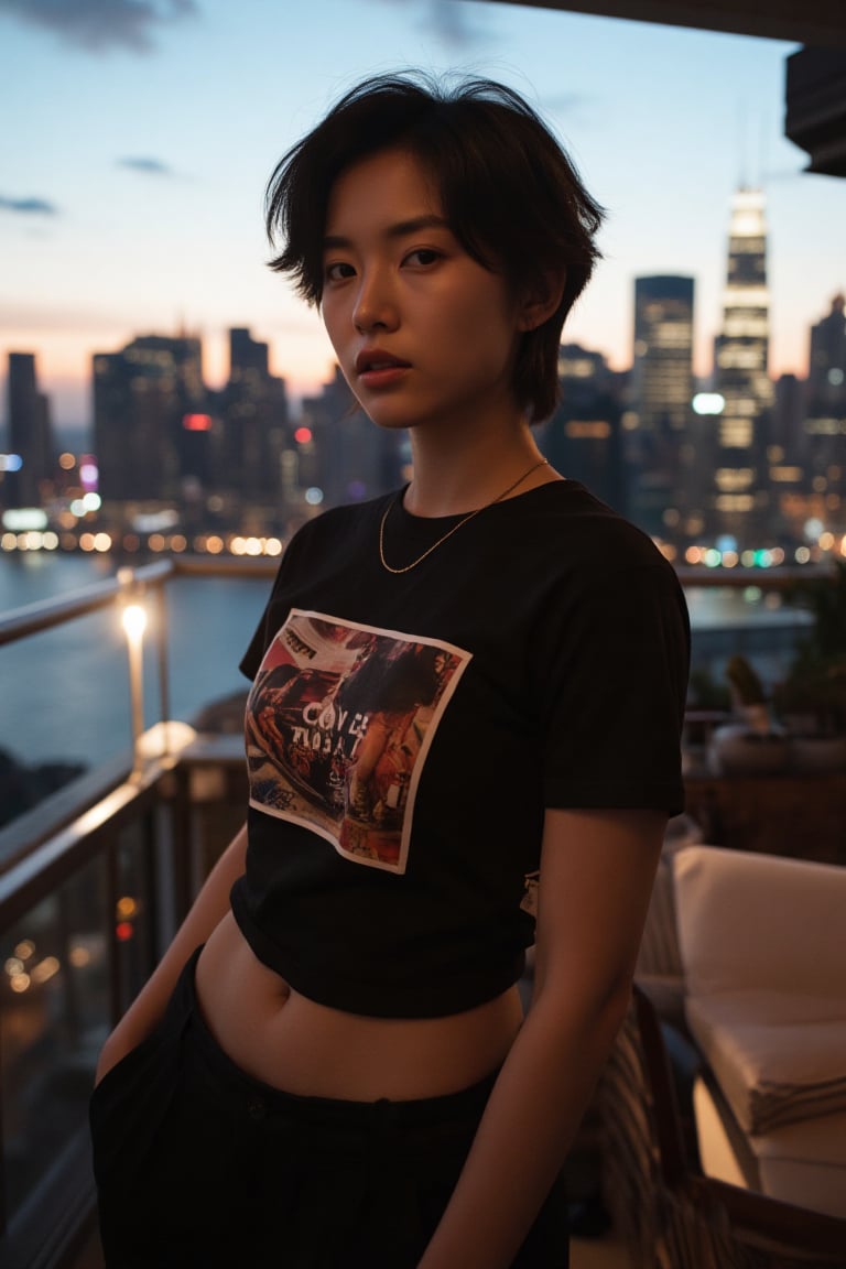 Set on a chic rooftop bar duri | image created by thinni63 | Tensor.Art