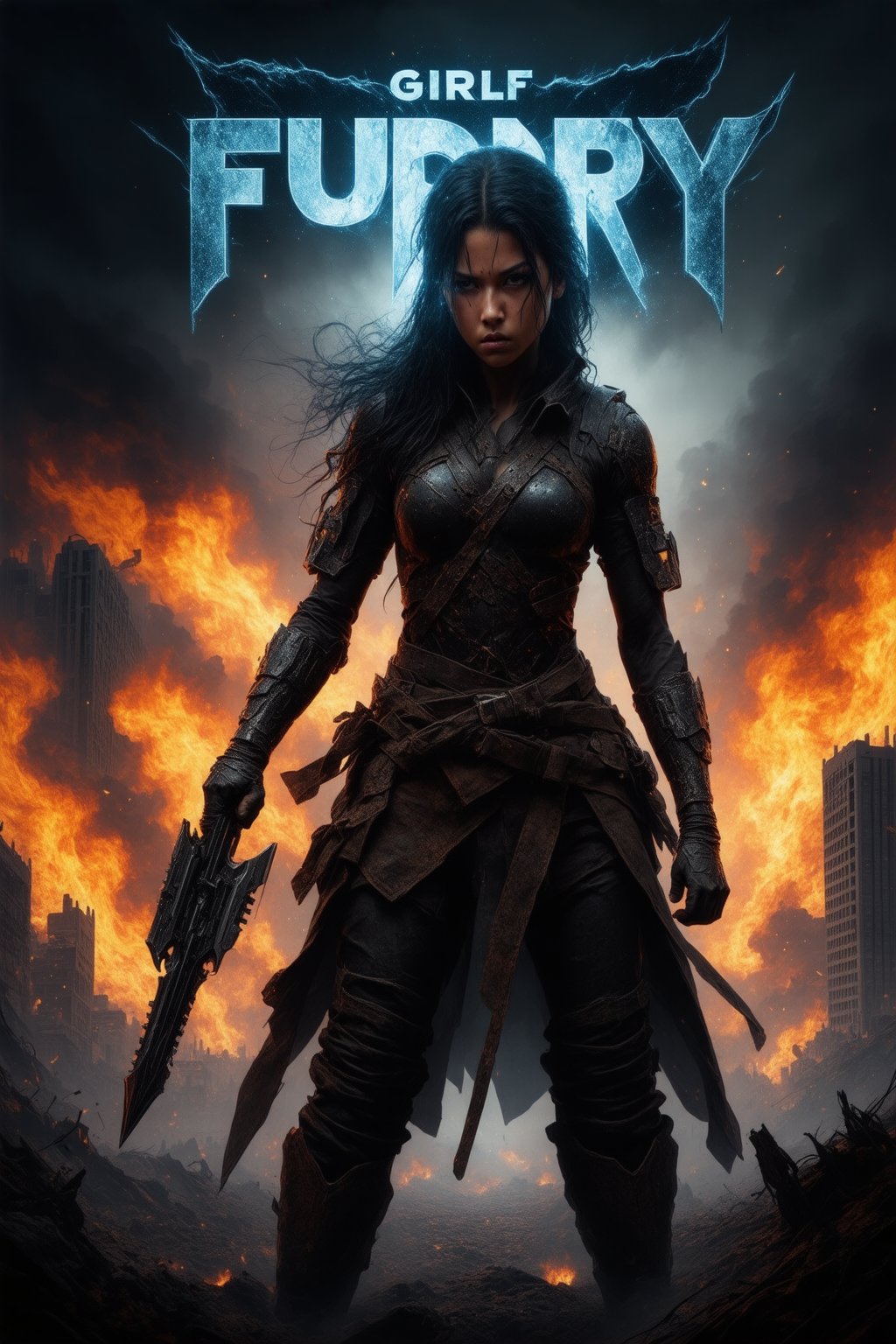 Girl of Fury poster: A warrior | image created by DjM_ | Tensor.Art