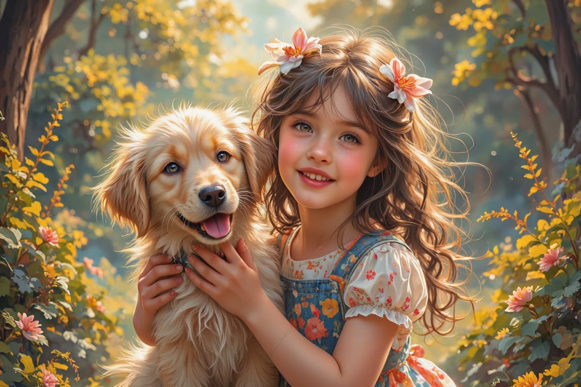 Girl with dog | image created by user_786377949182977067 | Tensor.Art