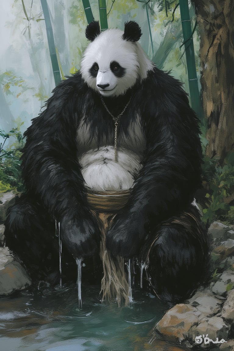 A panda, need to practice to m | image created by Khento | Tensor.Art