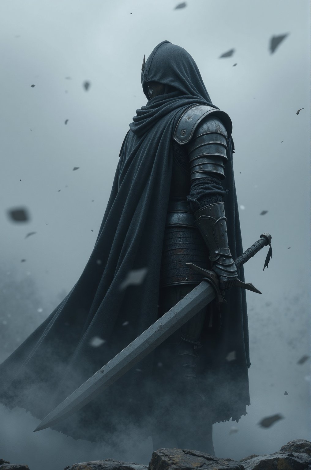 Dark armored figure, holding l | image created by BChieng | Tensor.Art