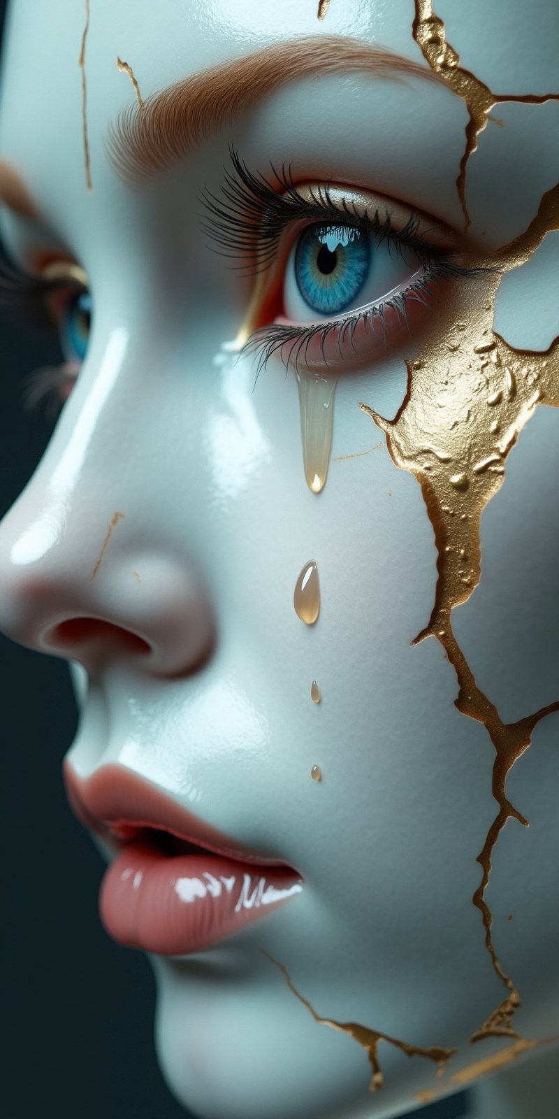 A single tear | image created by Karla | Tensor.Art