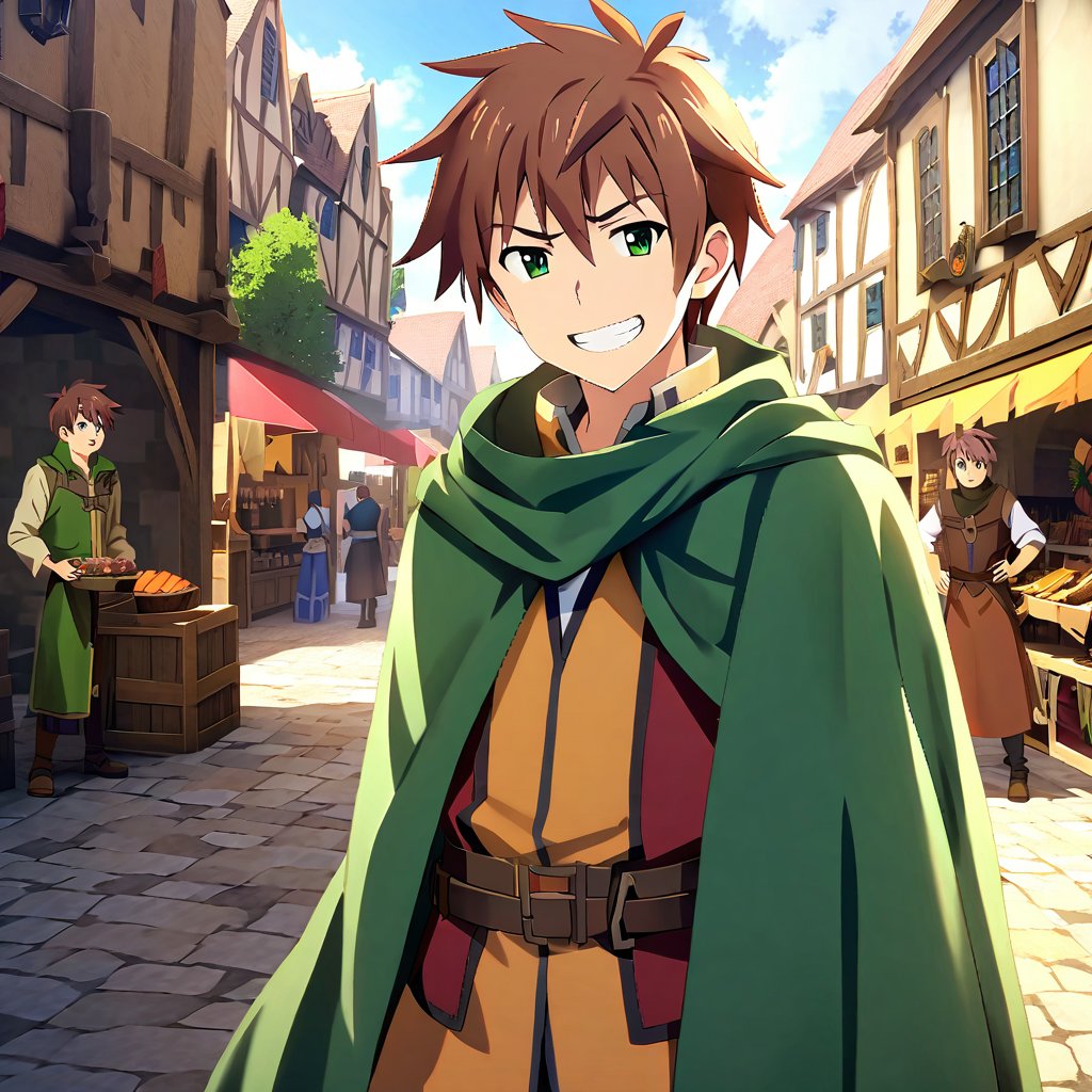 (male focus, 1boy, kazuma sato | image created by Vampir | Tensor.Art