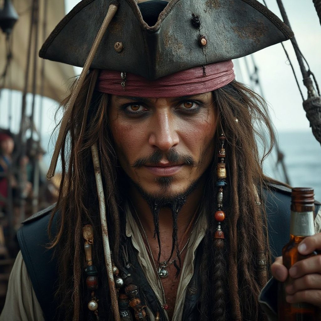 Jack Sparrow, an eccentric and | image created by Link | Tensor.Art