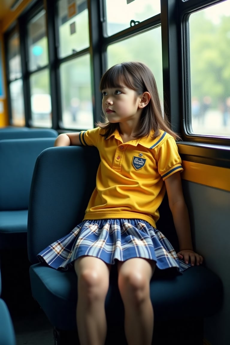Bus school girl | image created by I love candy | Tensor.Art