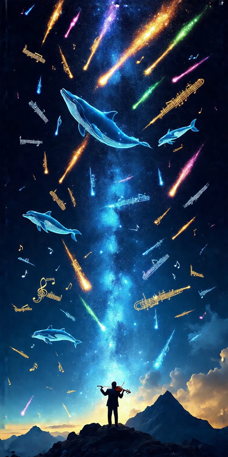 "3 IMAGE" Musical Meteor Showe | image created by Zaoza | Tensor.Art