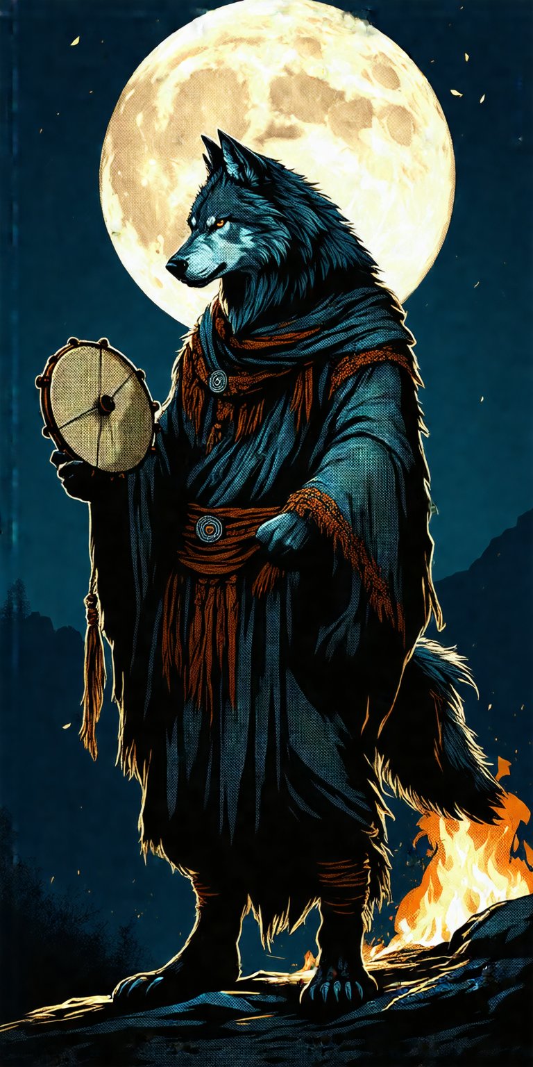 "2 Contour Image" Shaman Vassa | image created by Zaoza | Tensor.Art