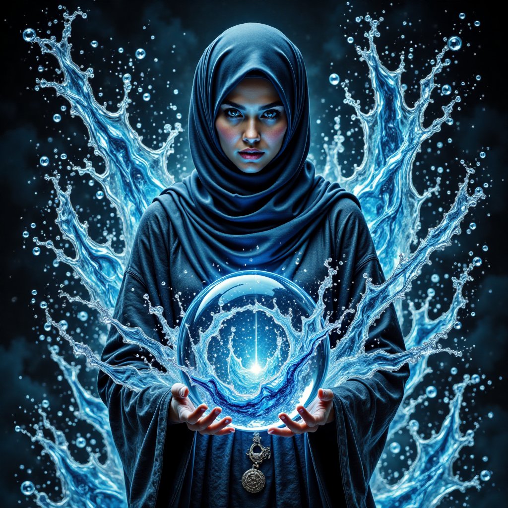Muslimah ninjaz with water ene | image created by Coax | Tensor.Art