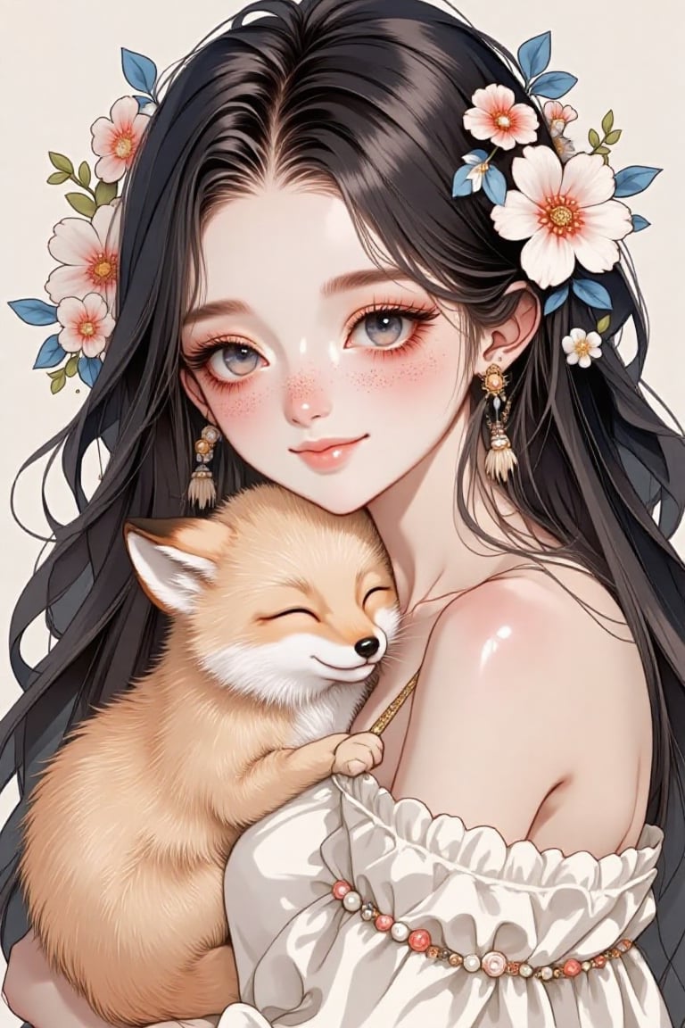 A beautiful maiden, with long | image created by Trew Poi | Tensor.Art