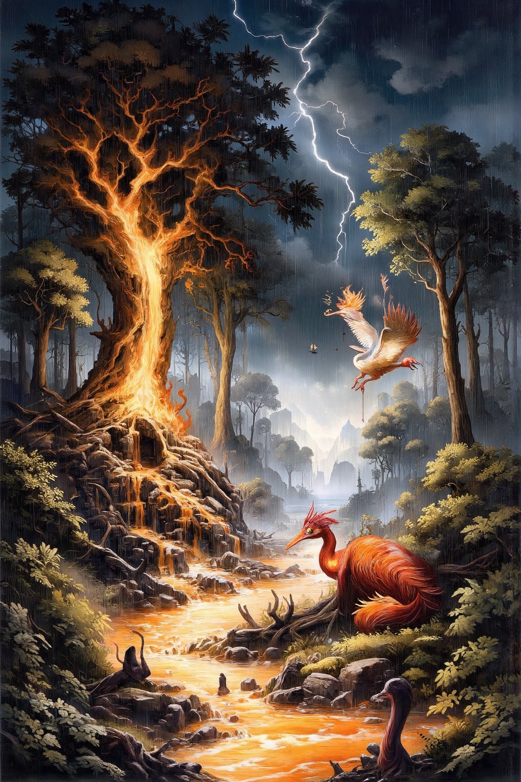 forest fire in the rain S - Free AI Image | Tensor.Art | Tensor.Art