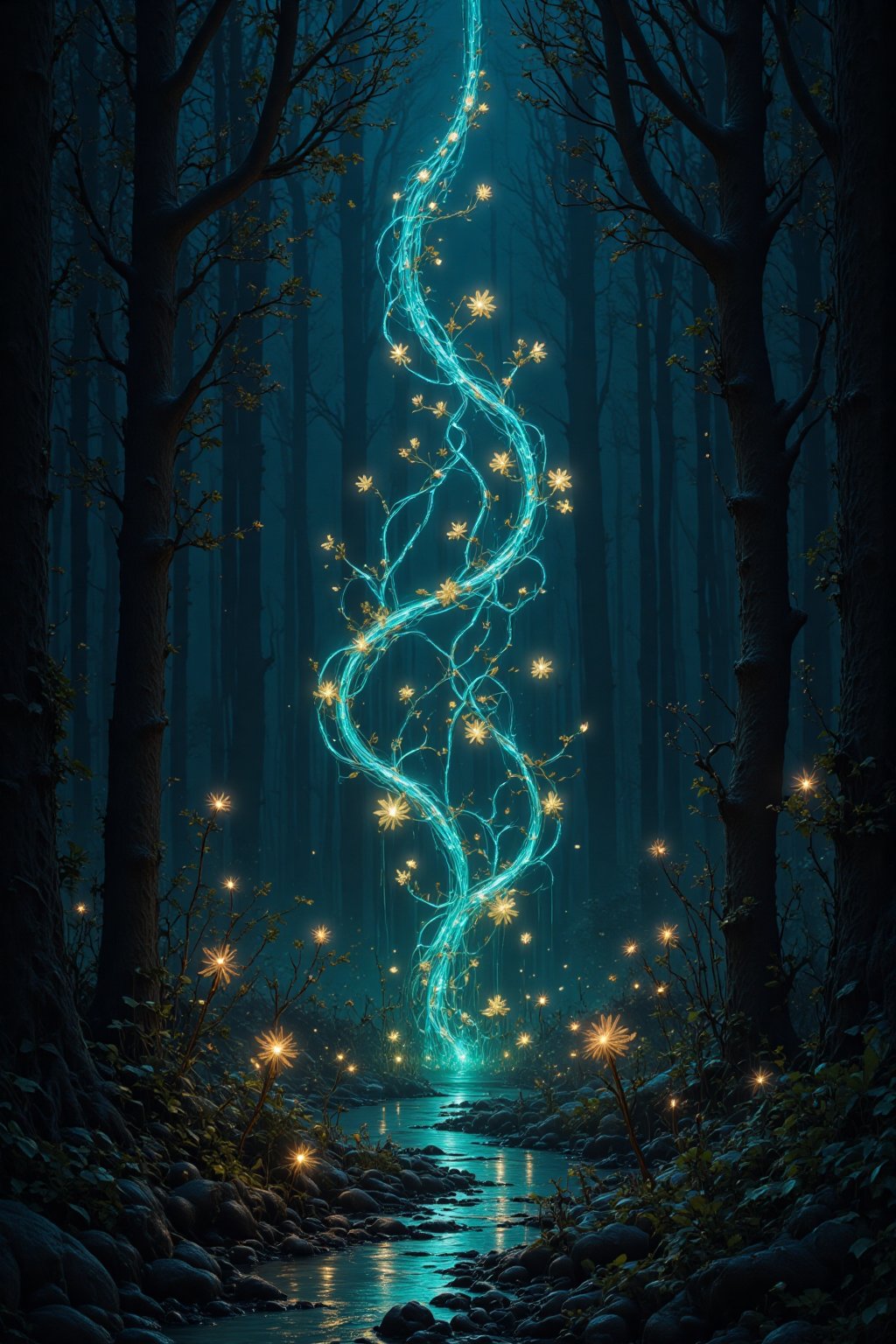 Name of work: "Network of Ligh | image created by Artifex-Art | Tensor.Art