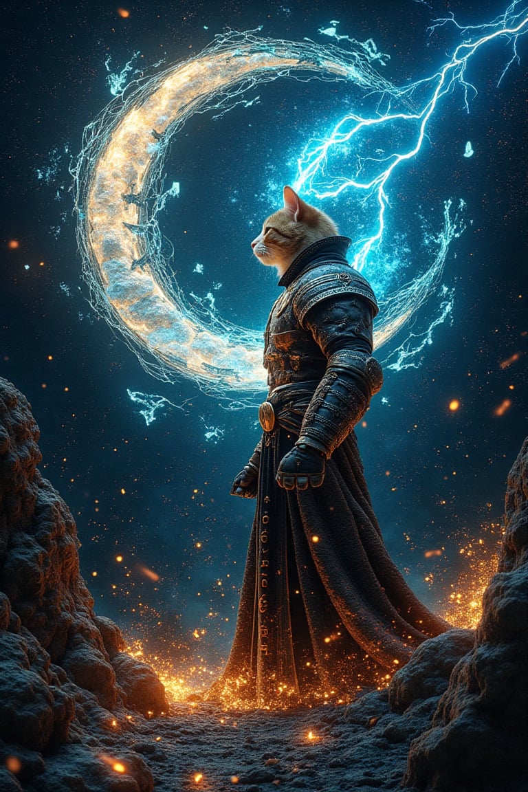 Moon Cat Warrior | image created by Skytech2k24 | Tensor.Art