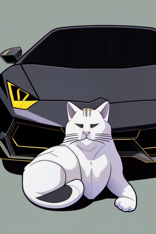 car and cat | image created by user_798088718681624039 | Tensor.Art